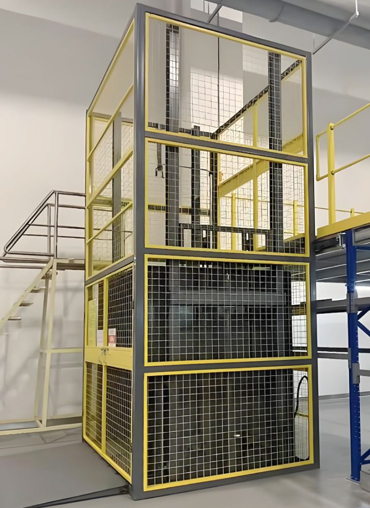 Freight Elevator With Mesh Shaft - liftextrading.ae