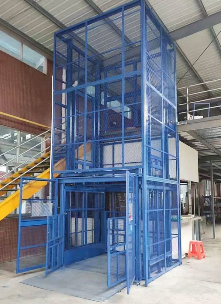 Freight Elevator With Mesh Shaft - liftextrading.ae