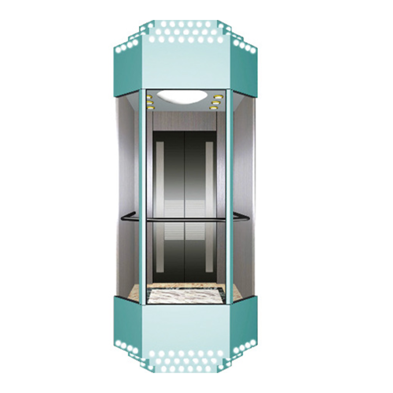 Panoramic Elevator: Stepped Pentagon Steel Plate Car Cove ...