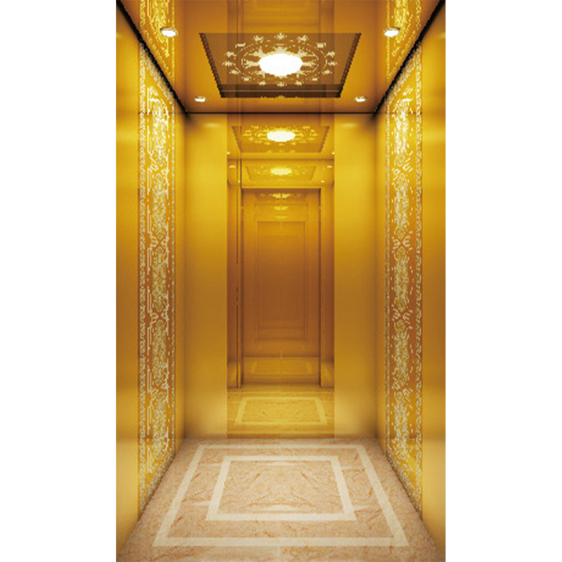 013 Passenger Elevator - Titanium Gold Mirror Ceiling with Acrylic ...