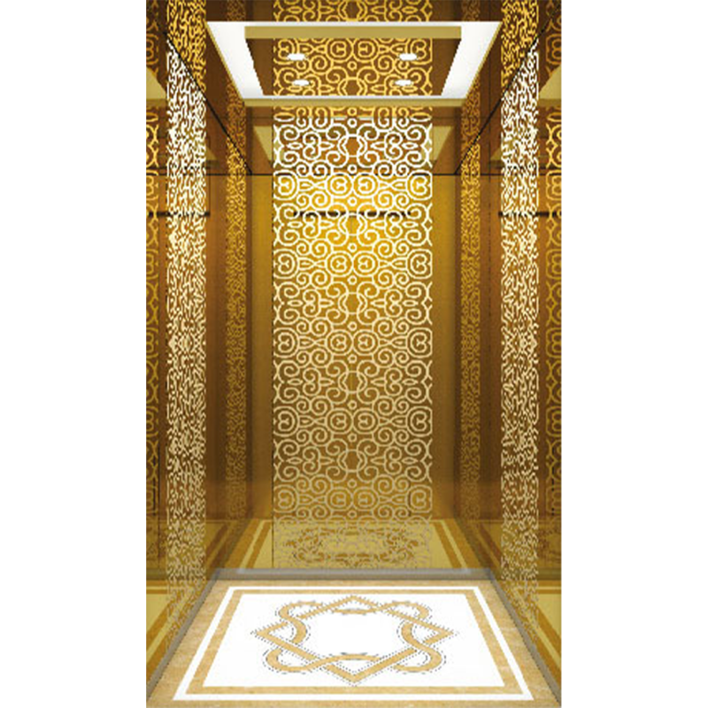015 Passenger Elevator - Titanium Gold Mirror Ceiling with LED Acrylic ...