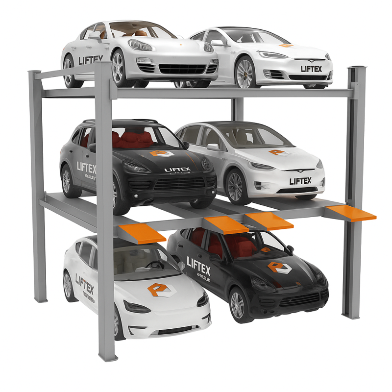 Extended 3-Level Parking Stacker For 6 Cars – 2725 | Liftex Trading ...
