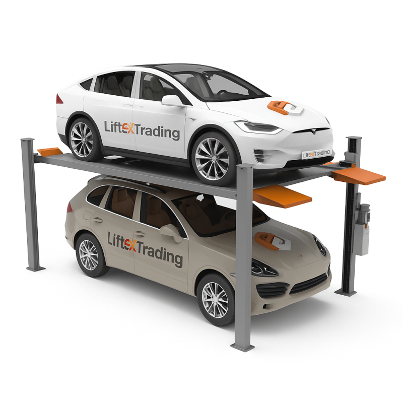 Heavy Duty Four Post Car Parking Lift – Industrial Hydraulic System ...
